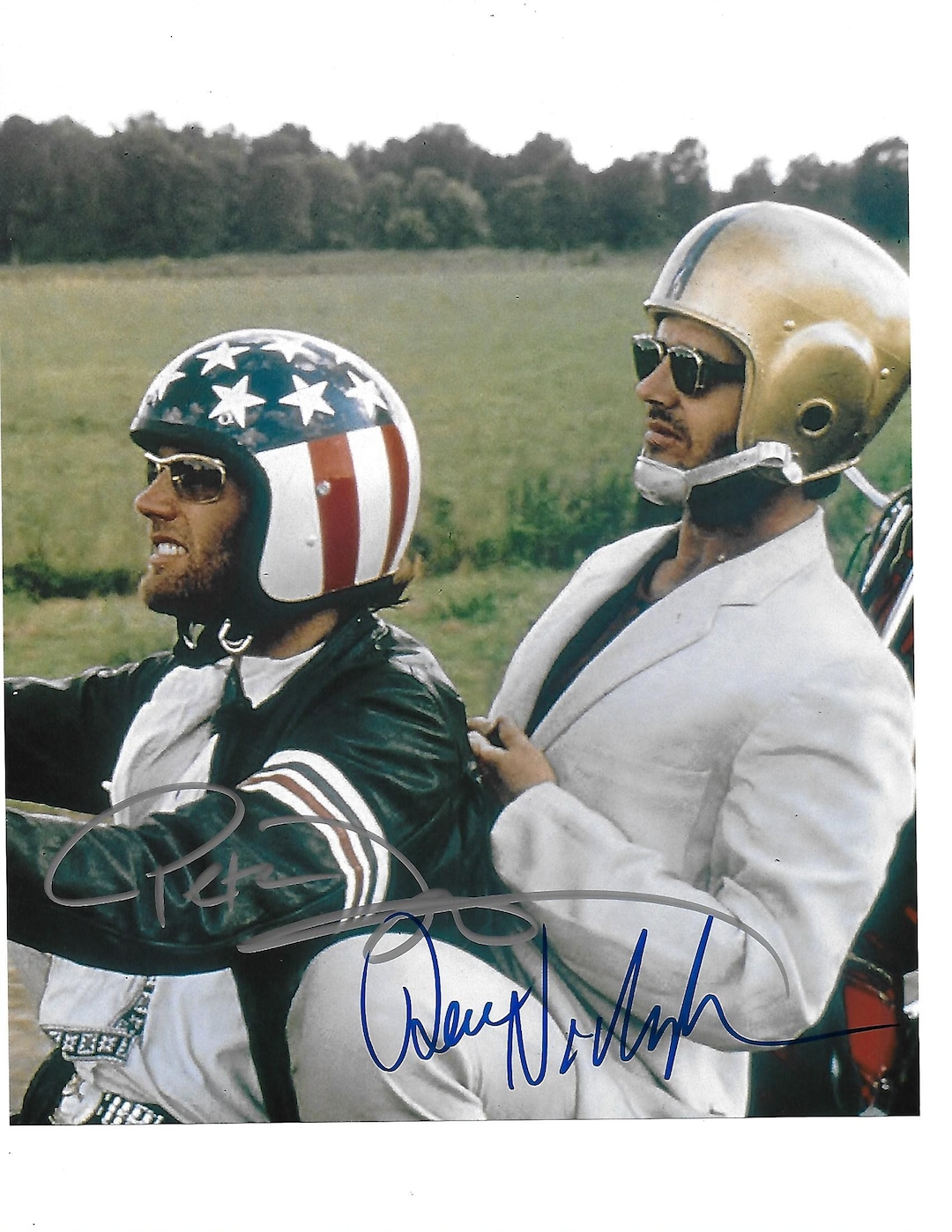 Dual Cast Iconic Movie "easy Rider" Signed 8x10 Movie Scene Photograph ...