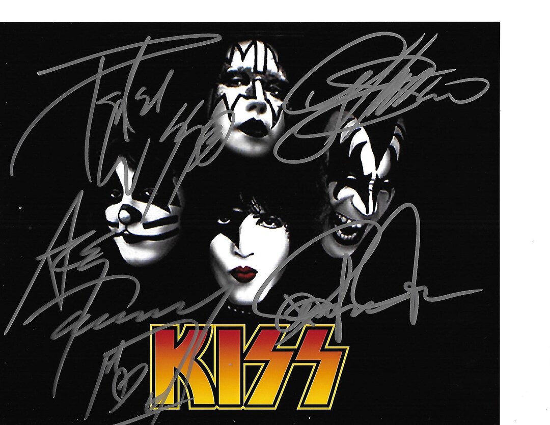 All Time Great Rock N' Roll Band "kiss" Band Signed 8x10 Promo ...