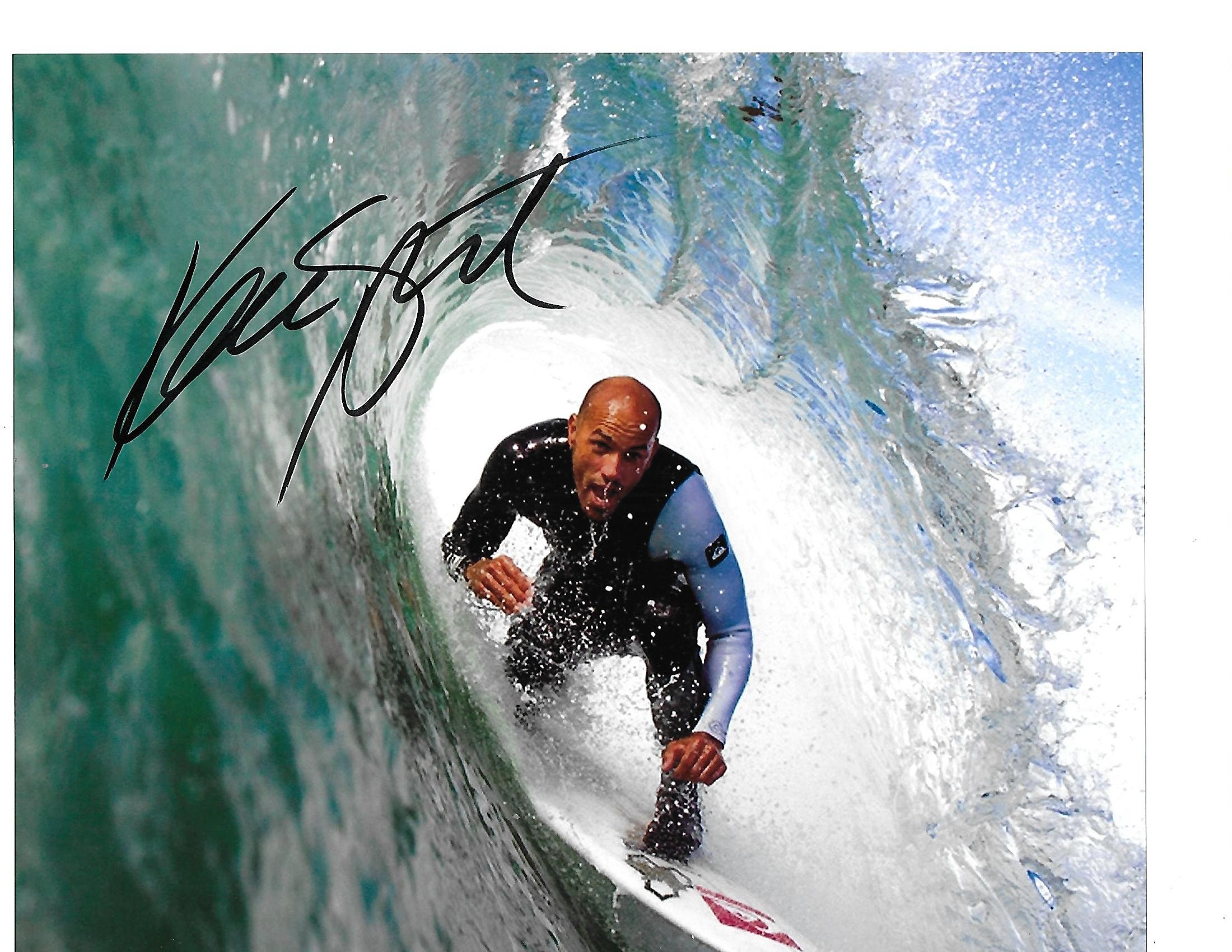 Surfing Champion KELLY SLATER Wave Riding Autographed 8x10 Photograph ...