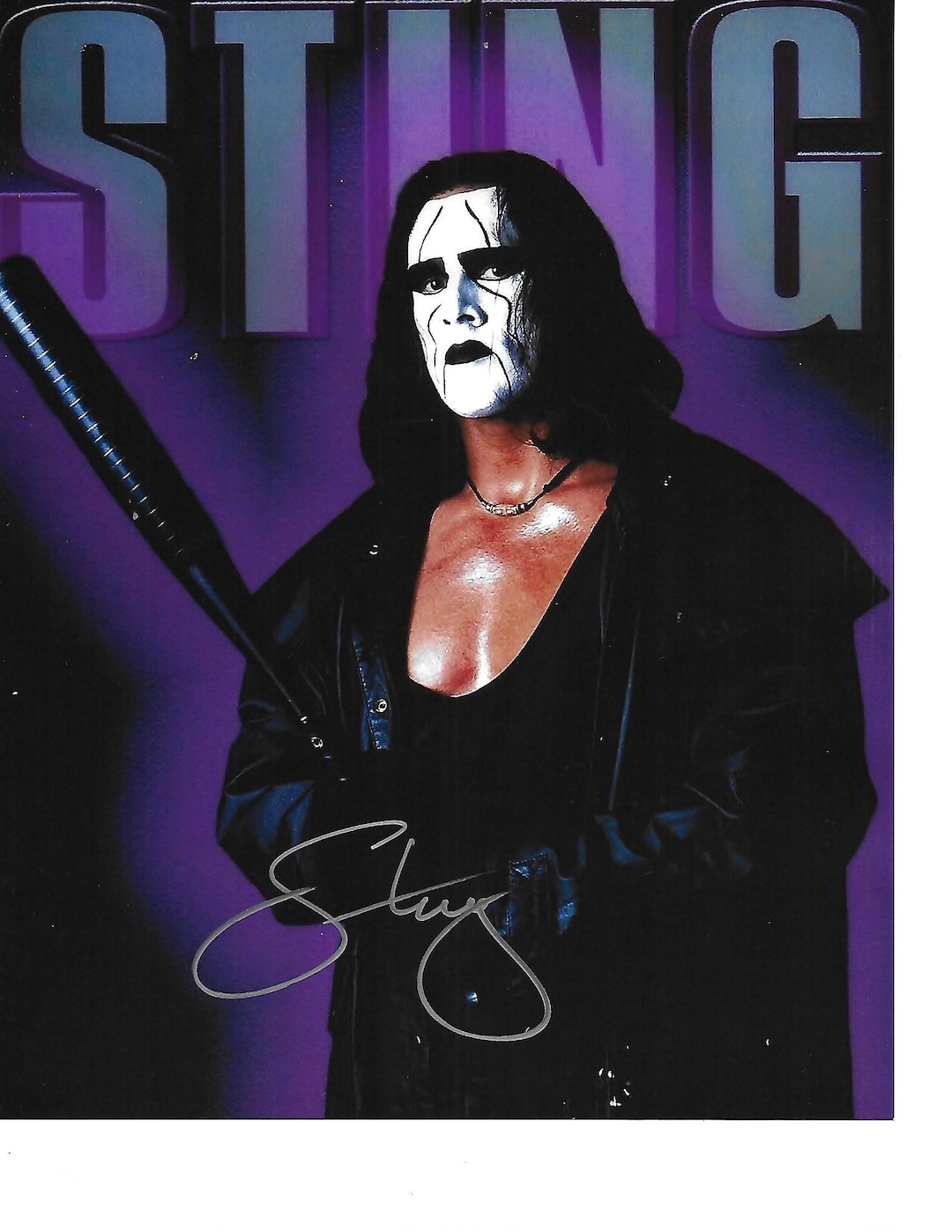 Professional Wrestler "sting" Very Nice Signed 8x10 Photograph - Etsy