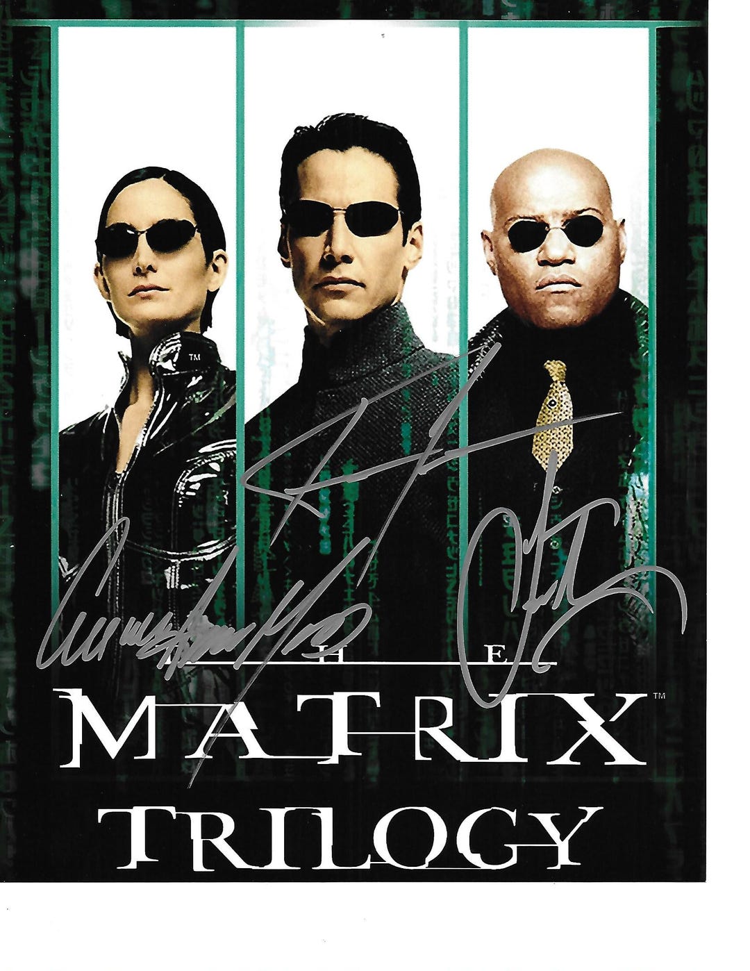 High Intensity Movie "matrix" Triple Cast Signed 8x10 Movie Promo ...