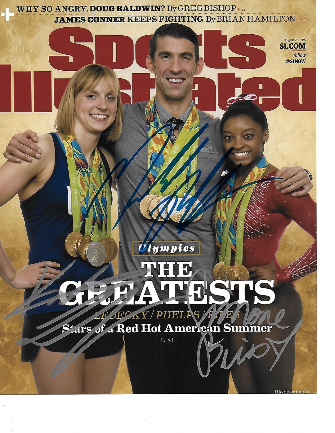 Triple Autographed Olympic Gold Medalist Greats Very Nice Autographed 8x10 Pic - Etsy