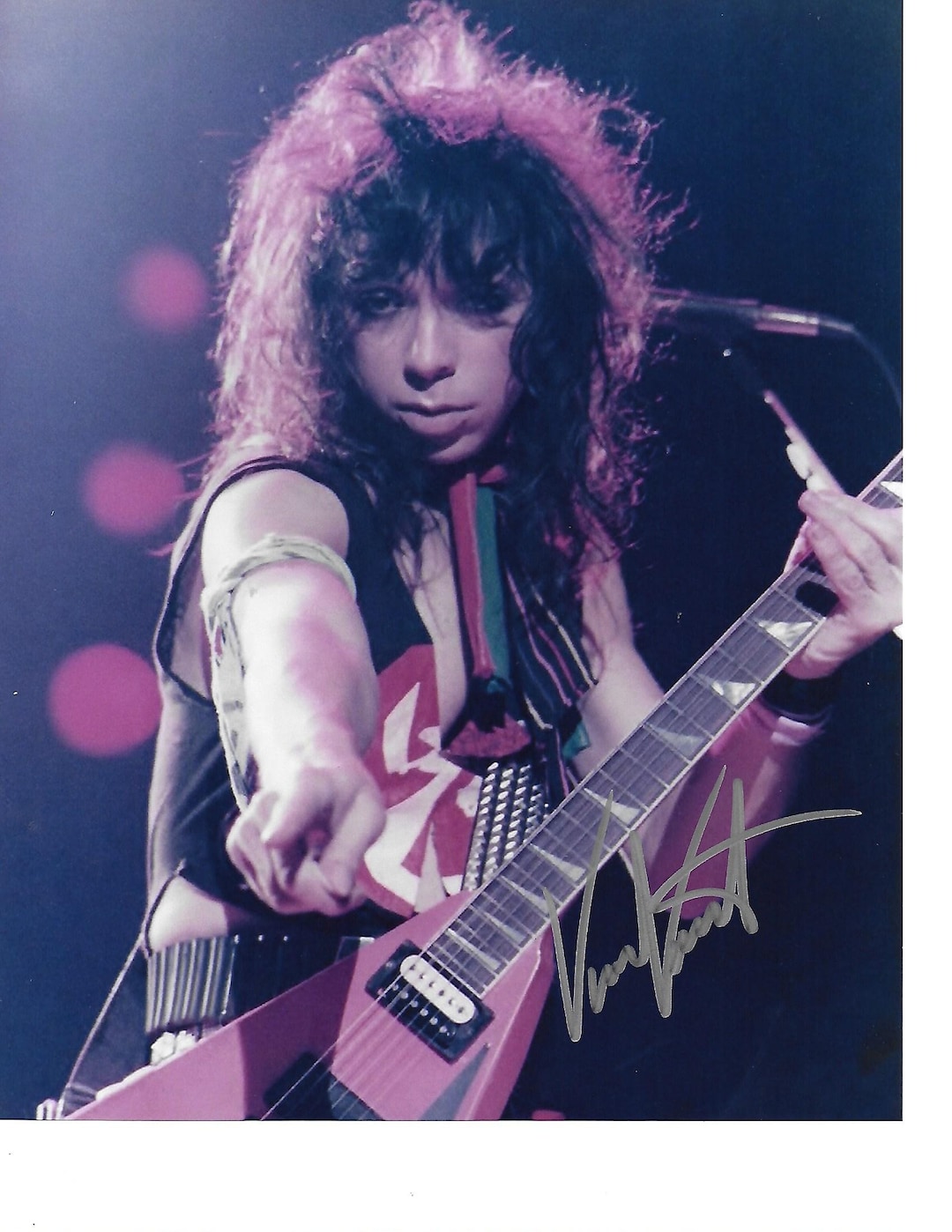 Rocker Singer and Musician VINNIE VINCENT Signed 8x10 Concert ...