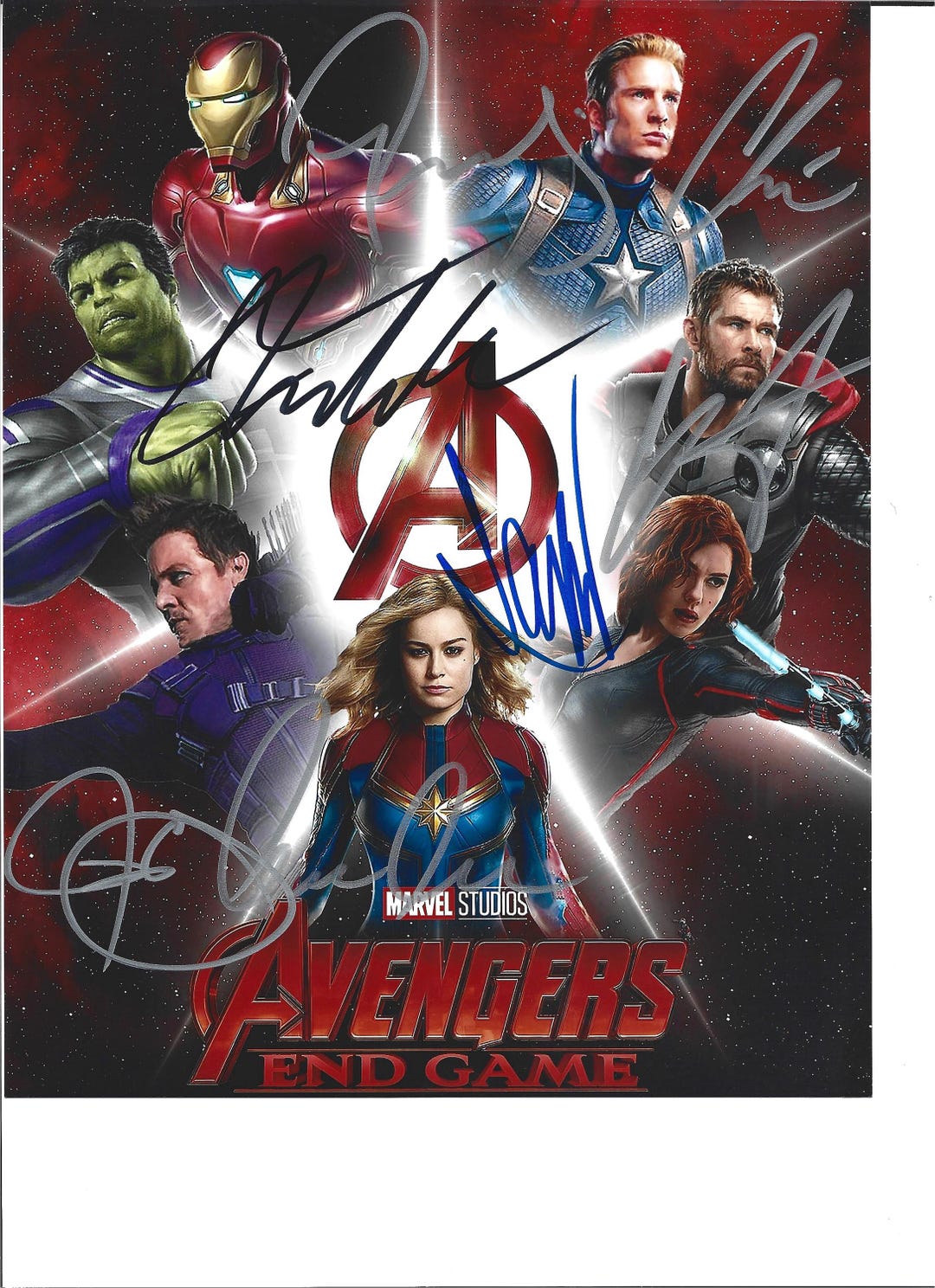 Multi Movie "avengers End Game" CAST Signed 8x10 Movie Promo Photograph ...