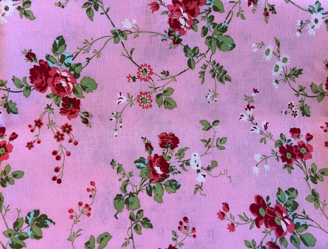 Soft Pink Rose Cotton Fabric-1 Yard - Etsy