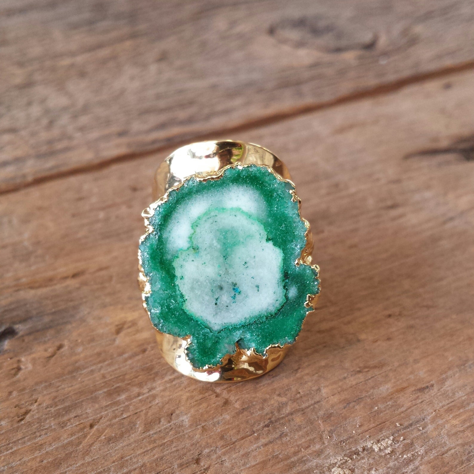 Green Solar Quartz Ring - Etsy