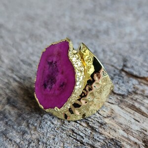 Pink Solar Quartz Ring - Etsy