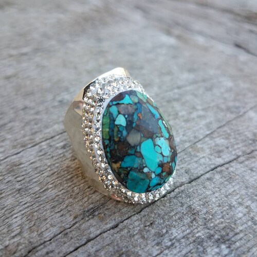 Gold Web Turquoise Ring - Etsy