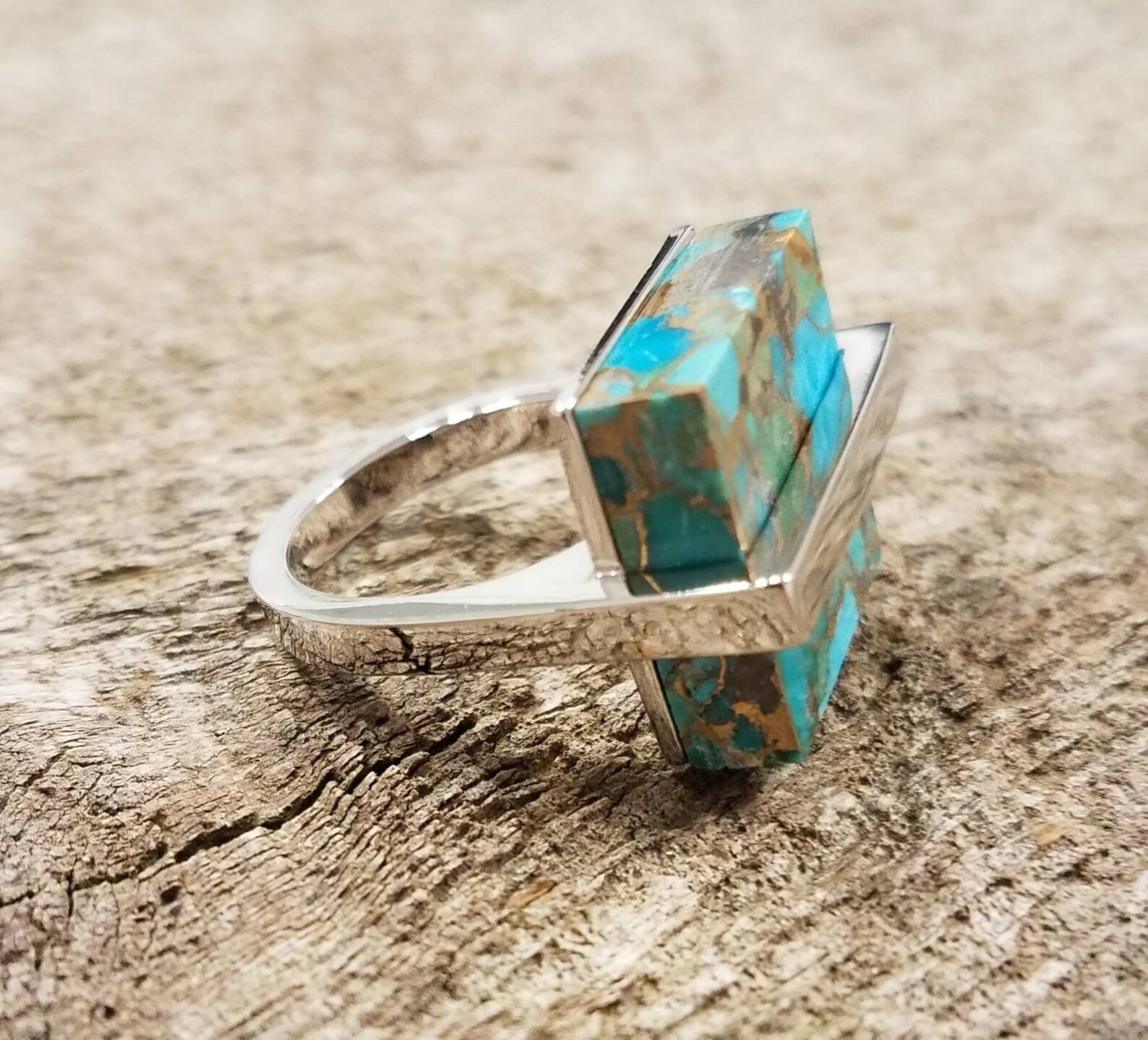 Turquoise Cube Ring | Etsy