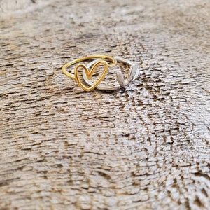 Two Hearts Ring - Etsy