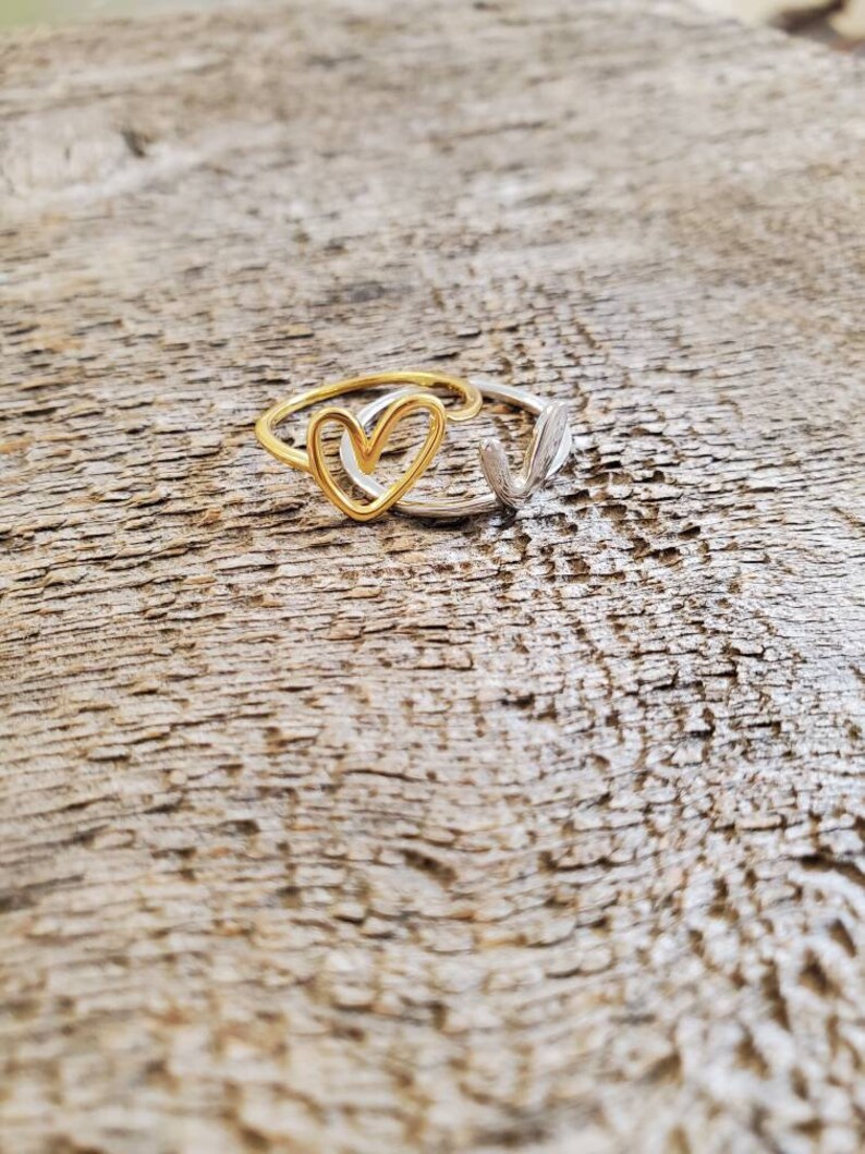 Two Hearts Ring - Etsy