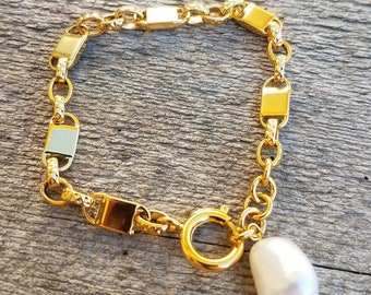 Pearl Chain Bracelet | Etsy
