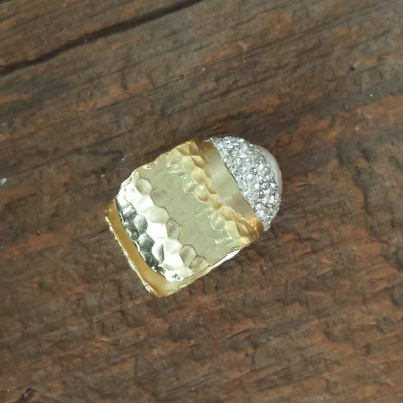 Gold Pearl Cigar Ring - Etsy