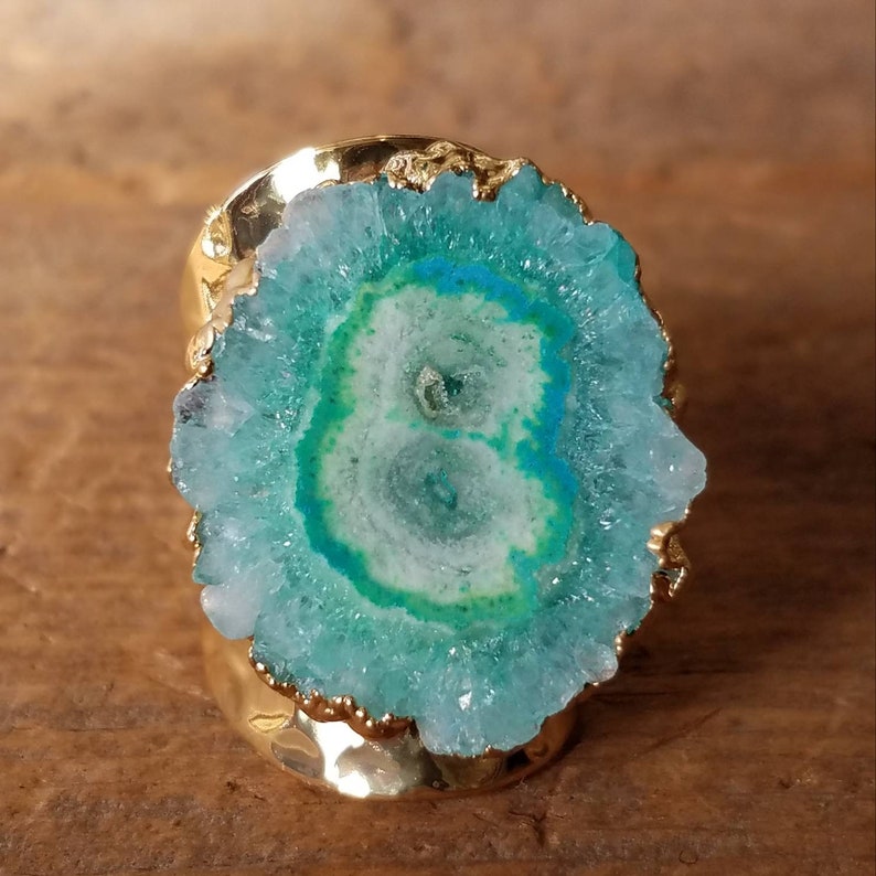 Green Solar Quartz Ring - Etsy