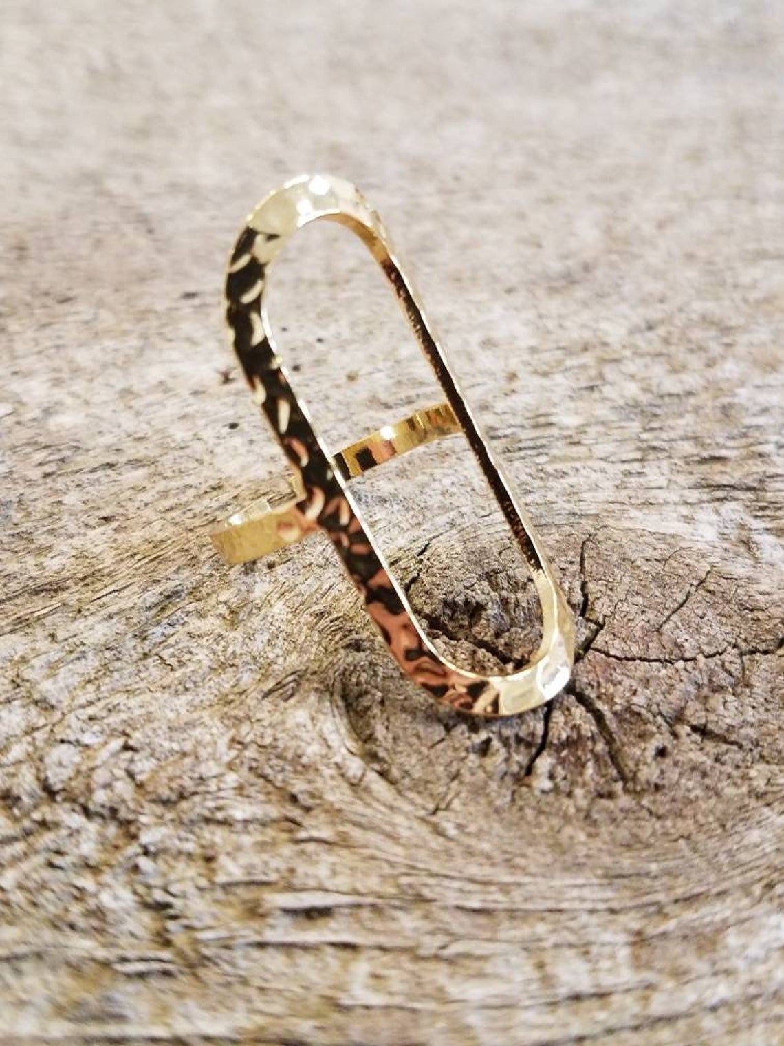 Hammered Ovaloid Ring - Etsy