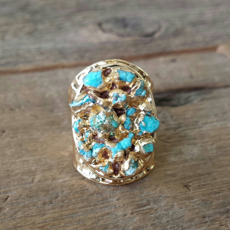 Gaia Turquoise Ring | Etsy