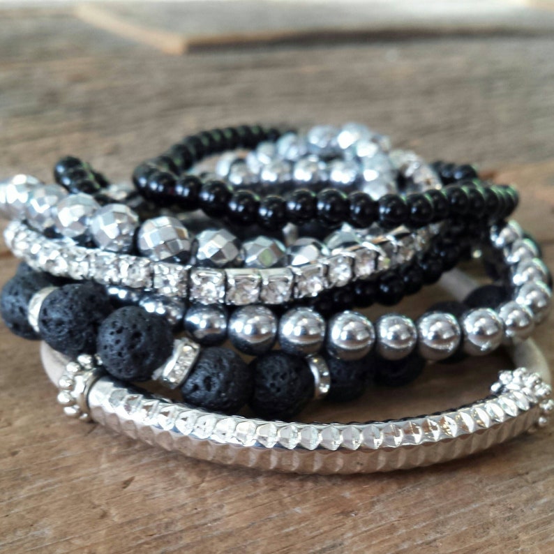Silver Lava Stack - Etsy