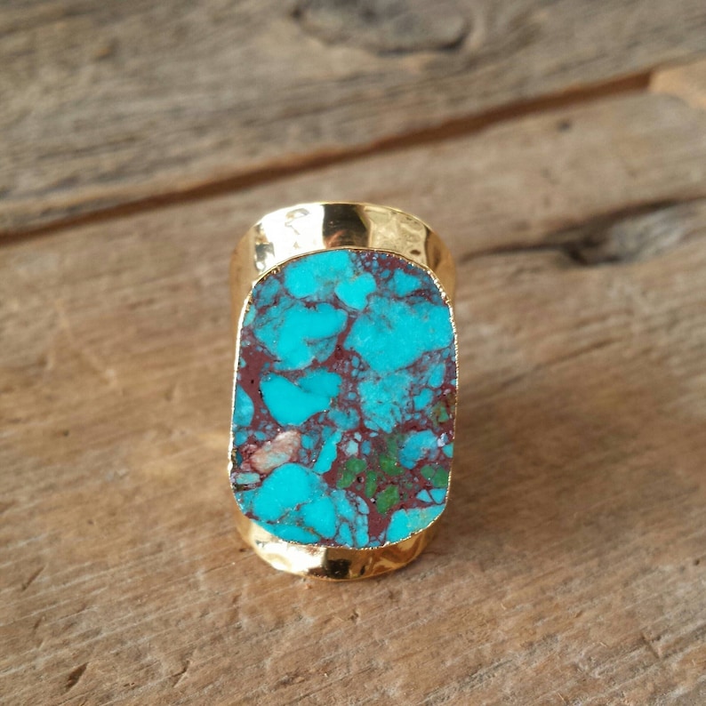 Blue Howlite Ring - Etsy