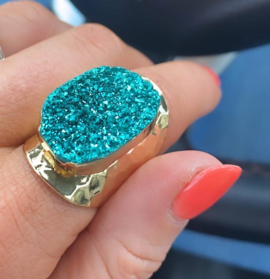 Merlin Druzy Ring - Etsy