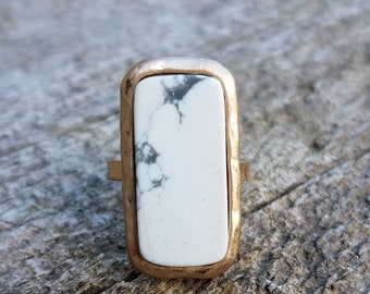 Blue Howlite Ring | Etsy