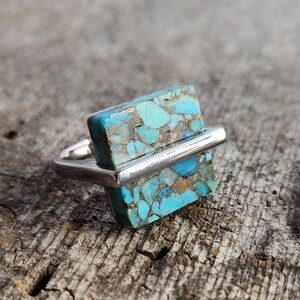 Turquoise Cube Ring - Etsy