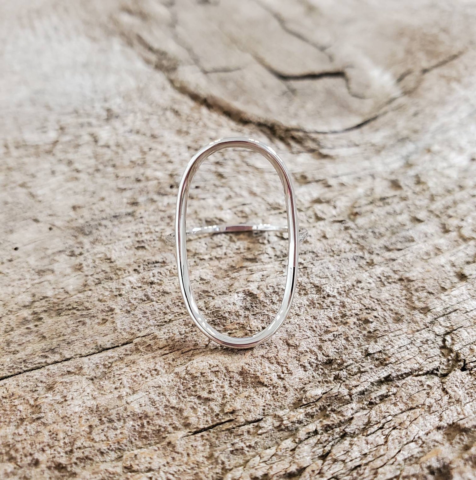 Silver Oval Ring - Etsy