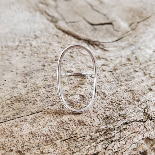 Oval Ring Open Oval Ring Sterling Silver Ring Large Oval - Etsy