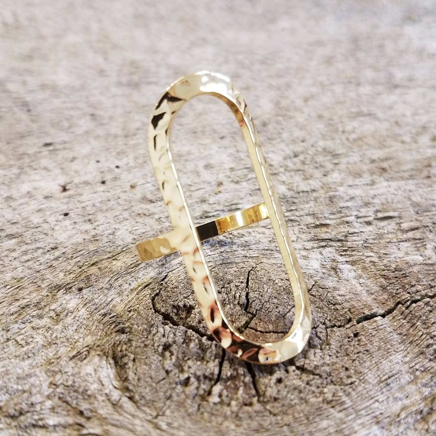 Hammered Ovaloid Ring - Etsy