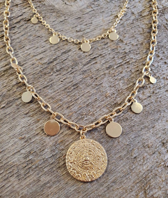 Aztec Necklace Gold - Etsy