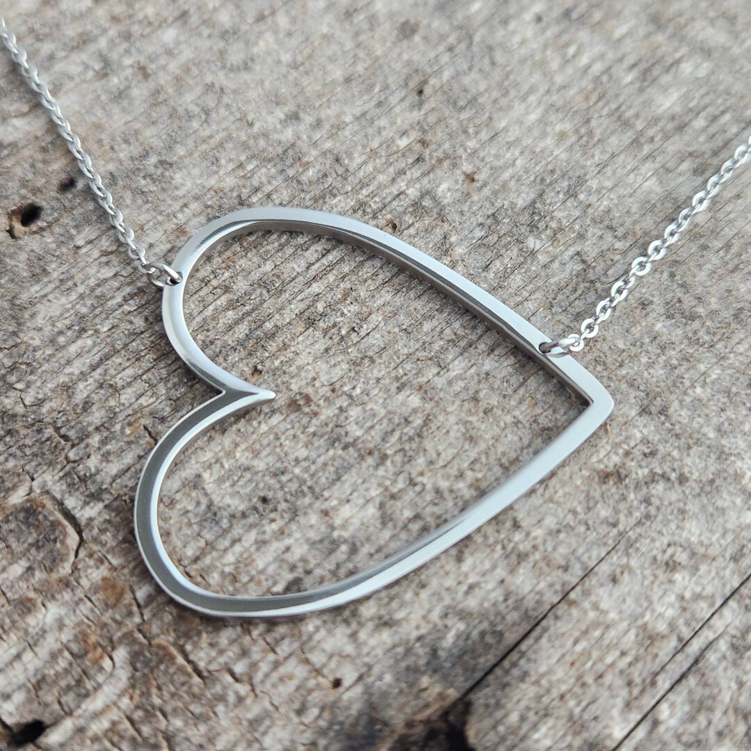 Sideways Heart Necklace - Etsy