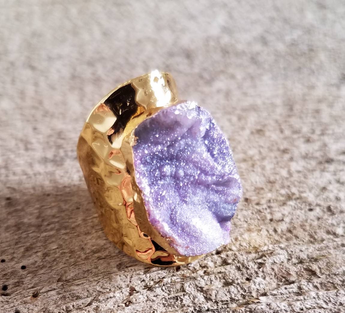 Lilac Galaxy Ring - Etsy