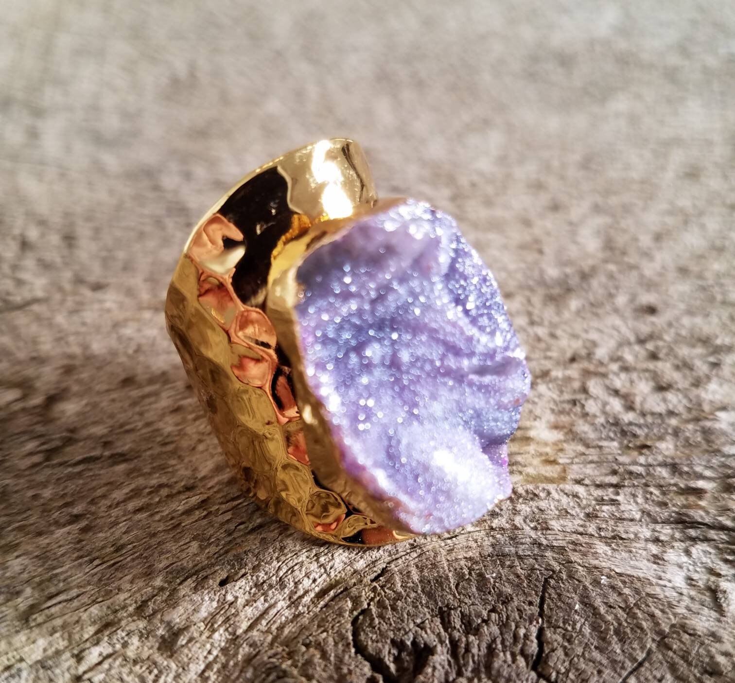 Lilac Galaxy Ring - Etsy
