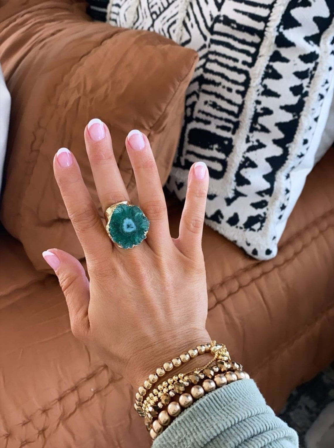 Green Solar Quartz Ring - Etsy