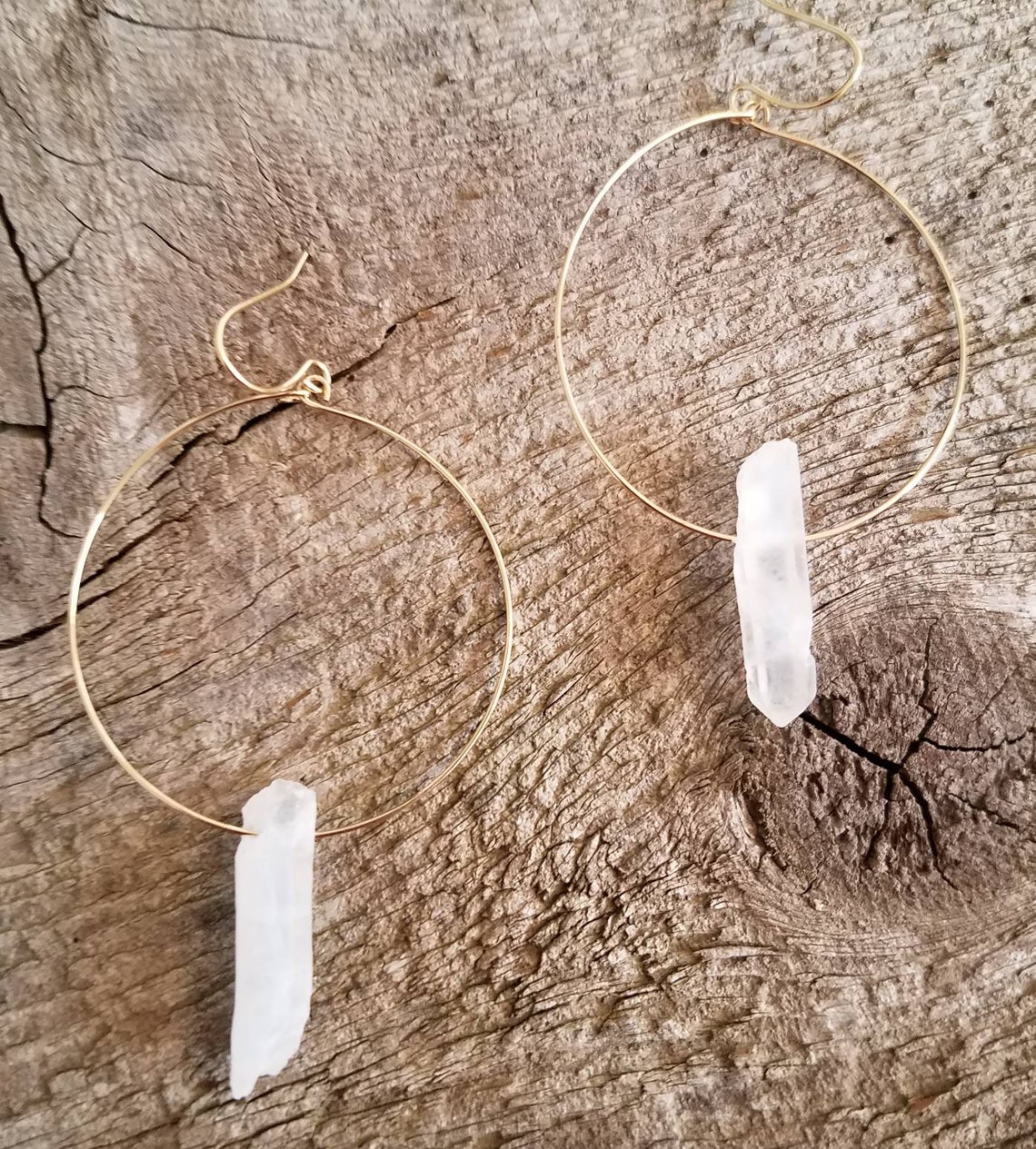 Crystal Drop Hoops Clear - Etsy