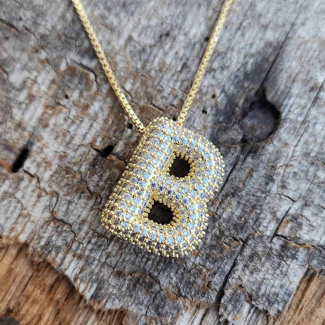 Bubble Initial Necklace - Etsy