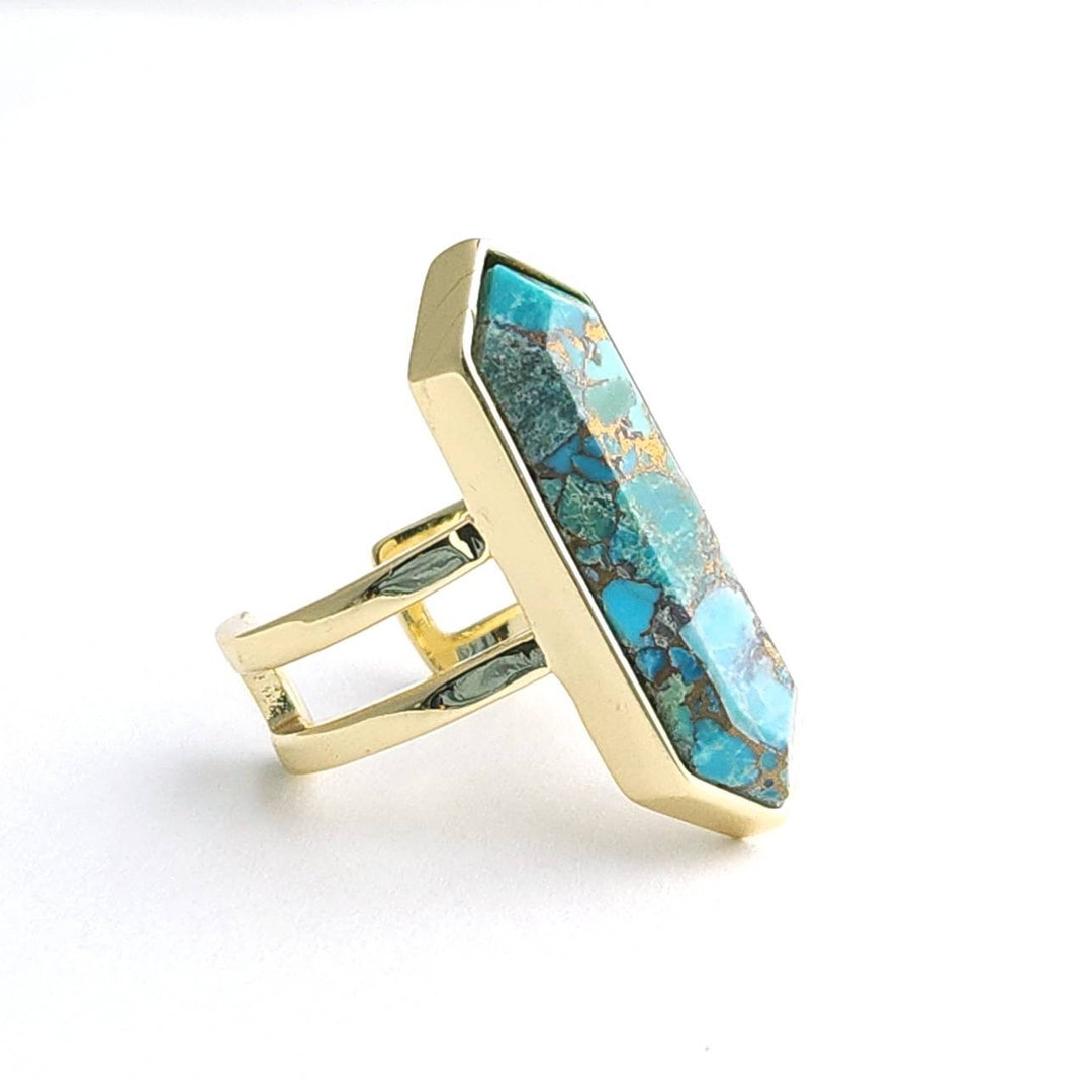 Turpentine Turquoise Ring - Gold - Etsy