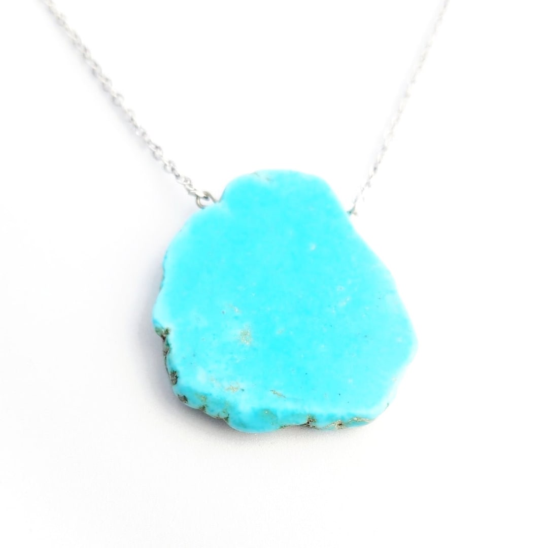 Turquoise Slab Necklace - Etsy