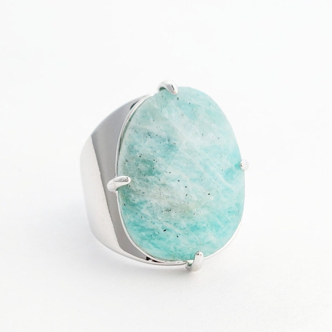 Faceted Amazonite Ring - Etsy