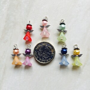 Multicoloured Angel Charms Small Angel Pendants Handmade - Etsy