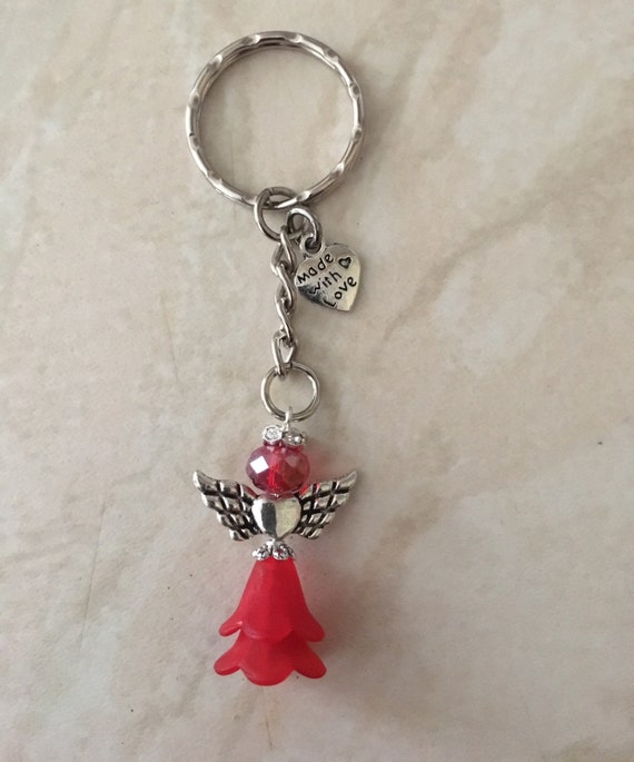 Red Keyring religious keyring angel keyring teachers gift | Etsy