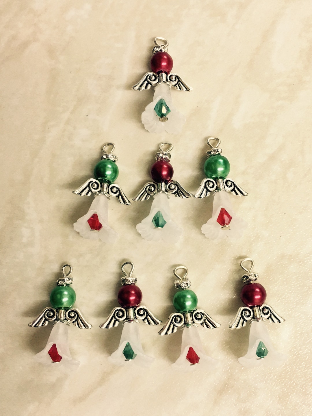 Handmade Christmas Angel Charms, Festive Pendants, Small Angel Charms ...
