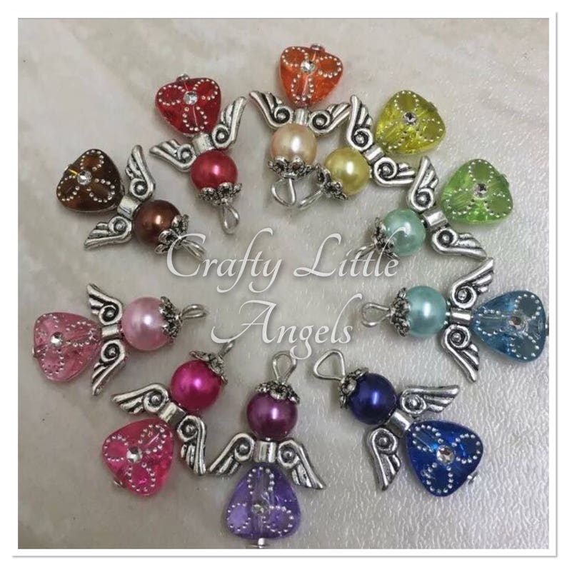 Multicoloured Angel Charms Handmade Angel Pendants Small | Etsy