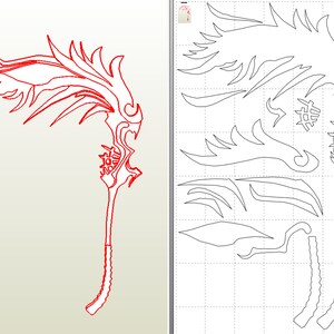Monster Hunter Wing of Judgement Weapon Pepakura Templates - Etsy