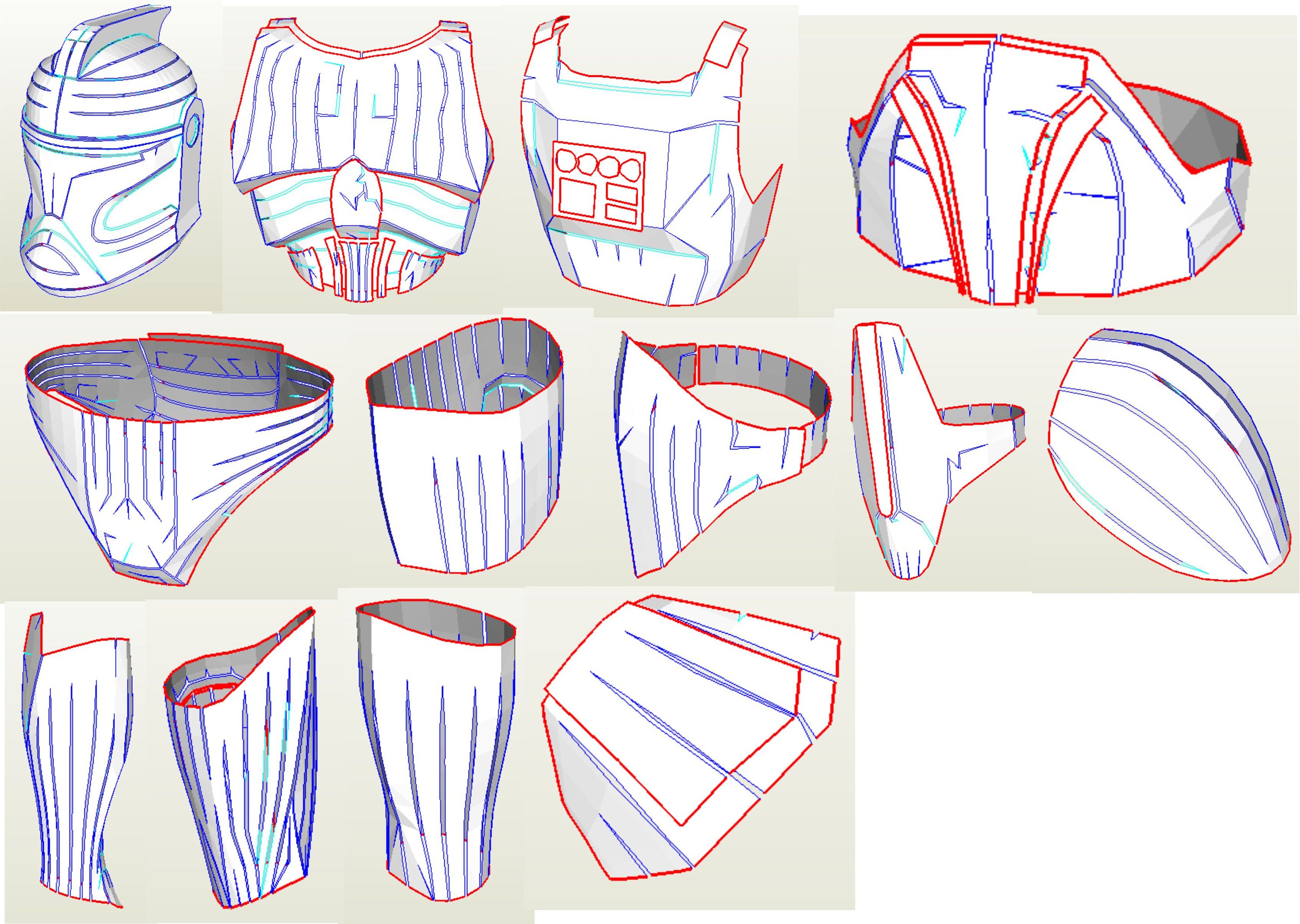 Clone Trooper Body Armor Pepakura EVA Foam Templates Etsy Australia