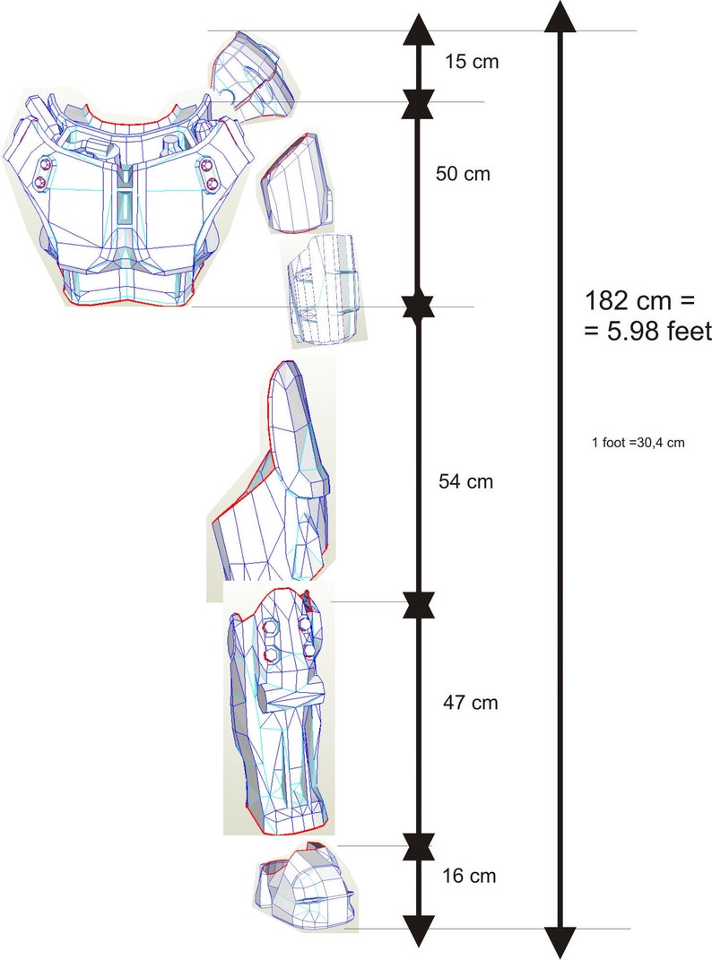 EVA Foam Fallout 4 X-01 power armor blueprints | Etsy