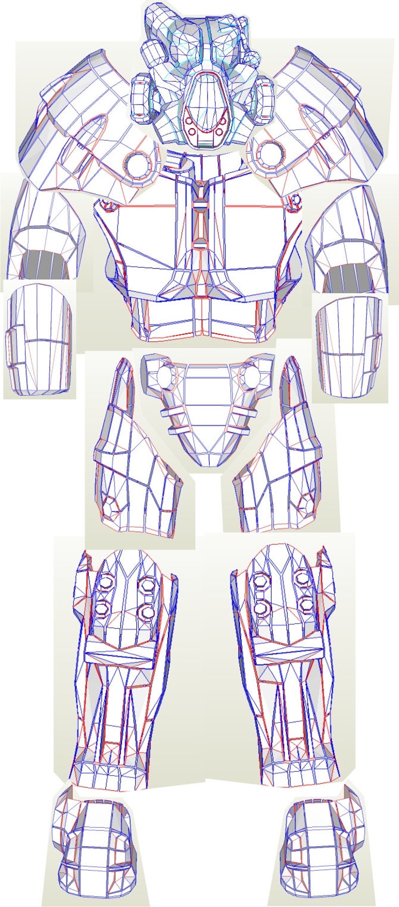 X-01 Power Armor Digital EVA Foam Templates - Etsy