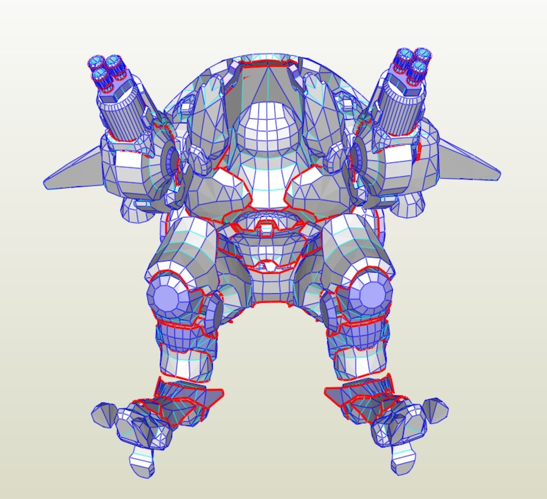 D.Va robot pepakura eva foam templates | Etsy