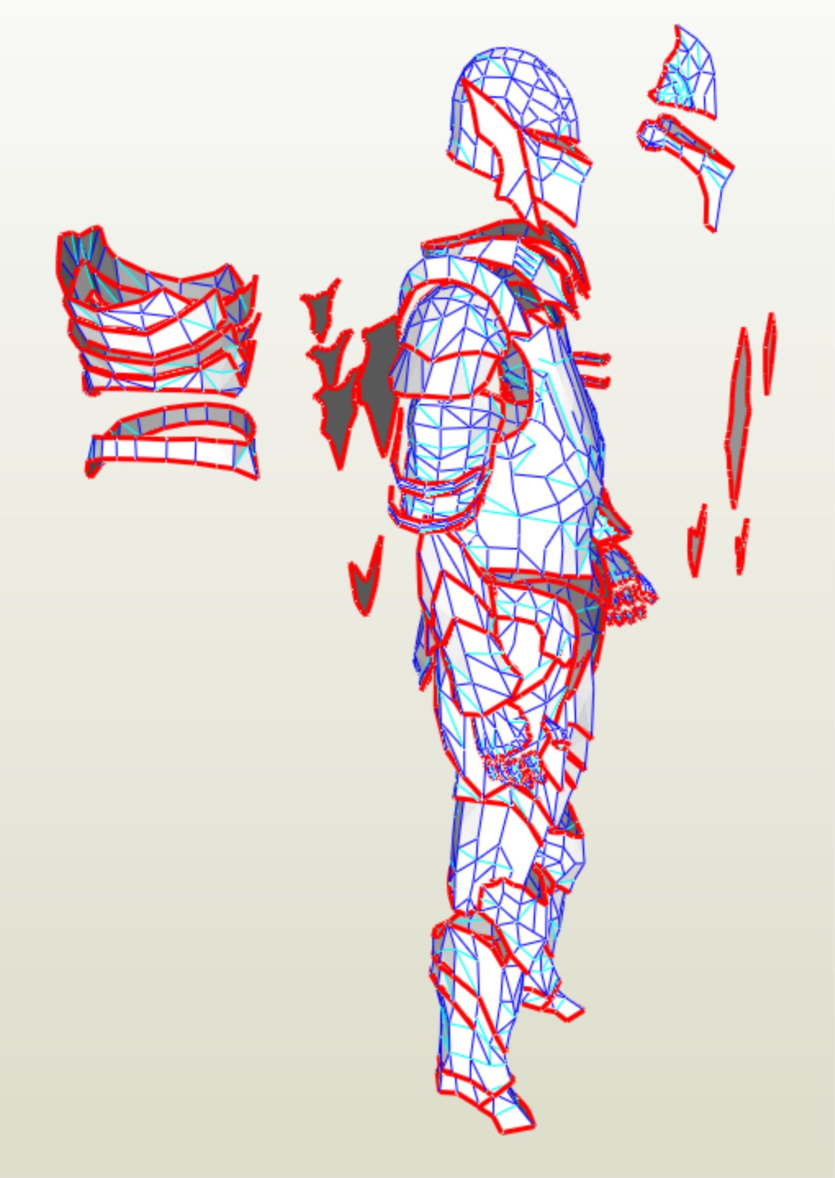 EVA Foam Blueprints of Ebony Armor Suit EVA Foam Templates Male Version ...