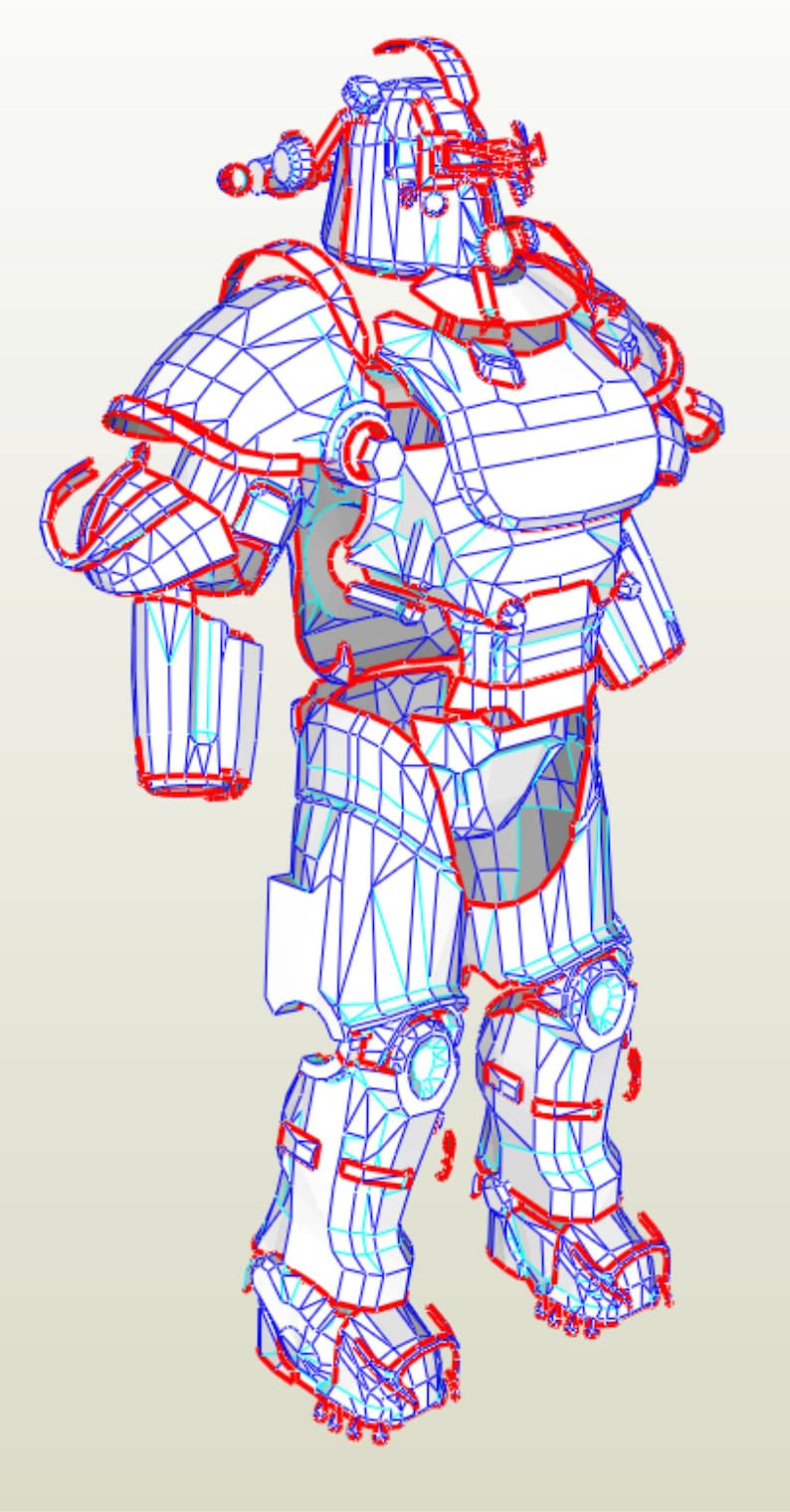 EVA Foam T-51 B Power Armor Templates - Etsy UK