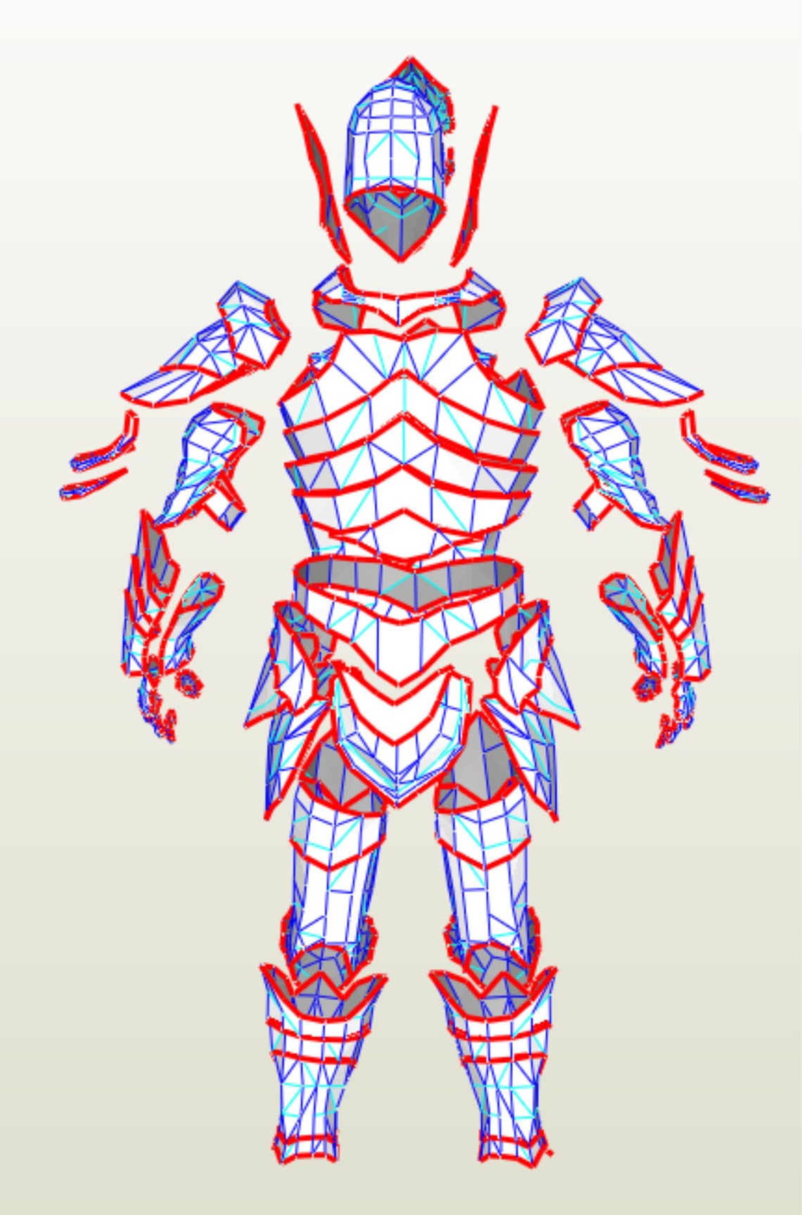 EVA Foam Blueprints of Ebony Armor Suit EVA Foam Templates Male Version ...
